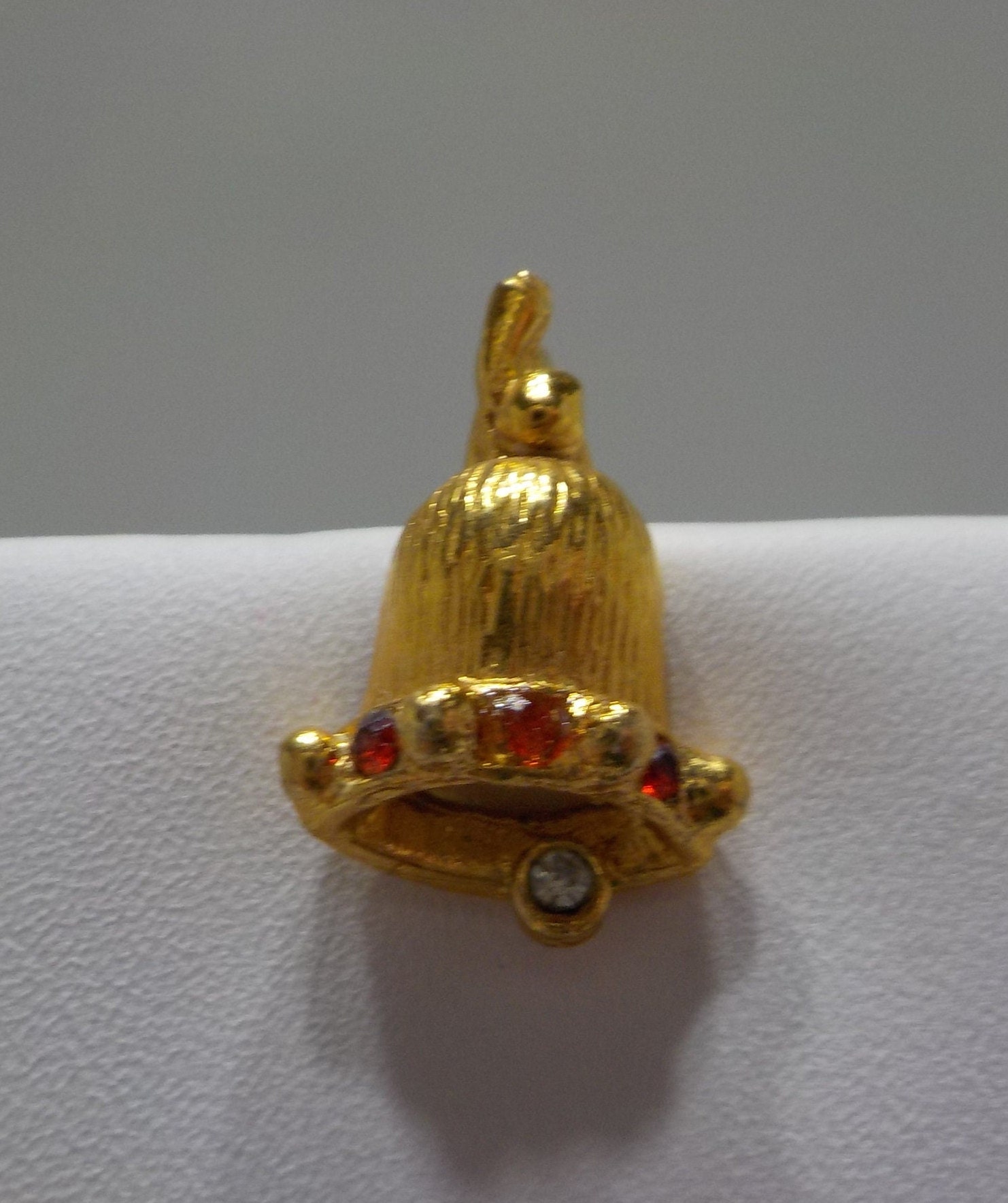 Vintage Tiny Gold Tone Bell Stick Pin (8528) Rhinestones - Etsy