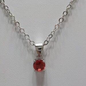 Vintage Tiny Ruby Red Crystal Pendant Necklace (522) Faceted & Prong ...