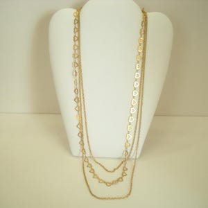 Vintage Triple Strands Chain Necklace 6331 Middle Strand is - Etsy