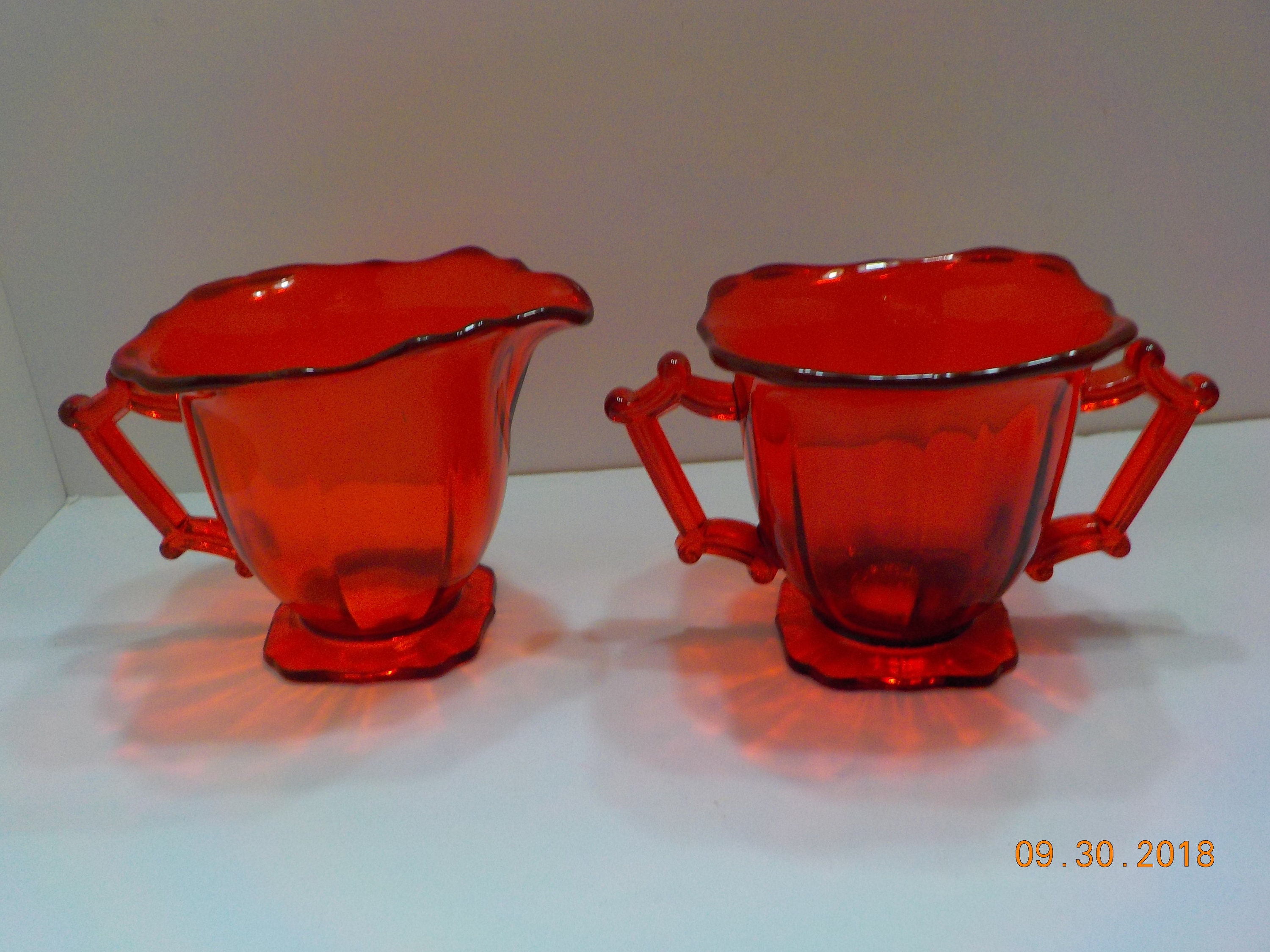 Vintage Ruby Red Indiana Glass Sugar & Creamer Set 3-A - Etsy Australia
