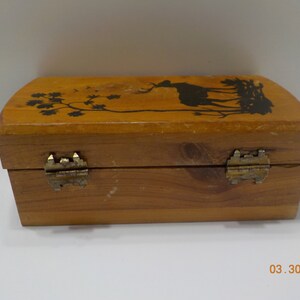 Vintage Hinged Wooden Souvenir Box 24 Seven Point Buck on Lid - Etsy