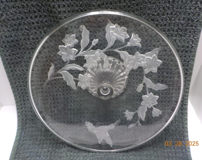 Vintage Avon Frosted Hummingbird Cake Stand/plate--24% Full Lead ...