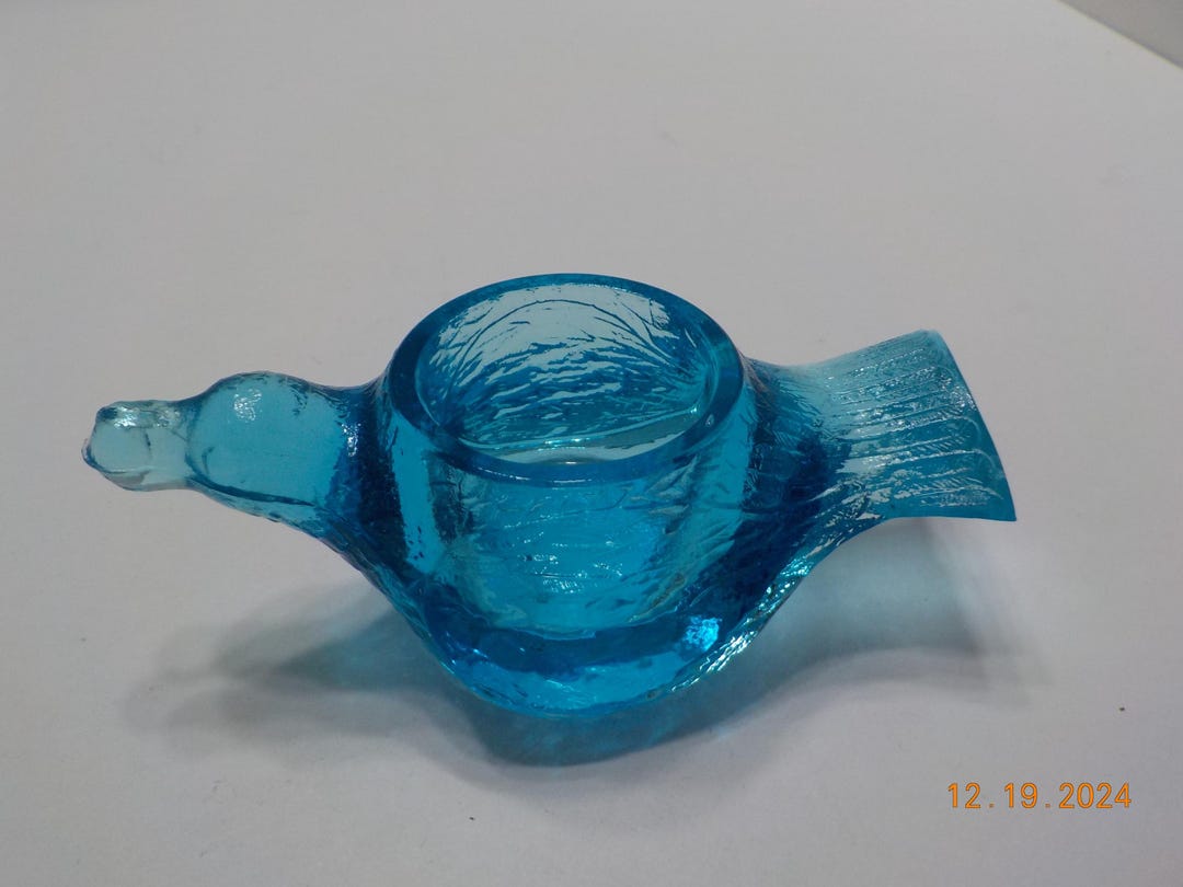 Vintage Bright Blue Glass Bird Open Salt Cellar (1784) No Spoon - Etsy
