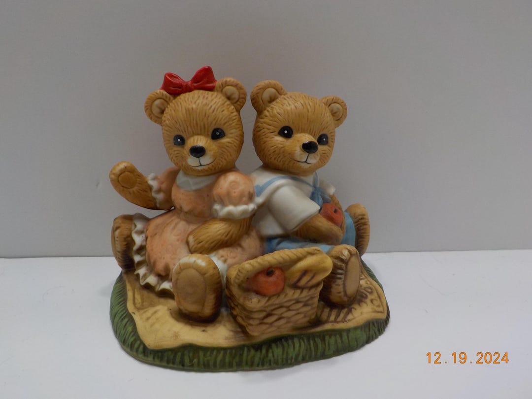 Vintage Home Interiors 1421 homco Picnic Bears Figurine - Etsy