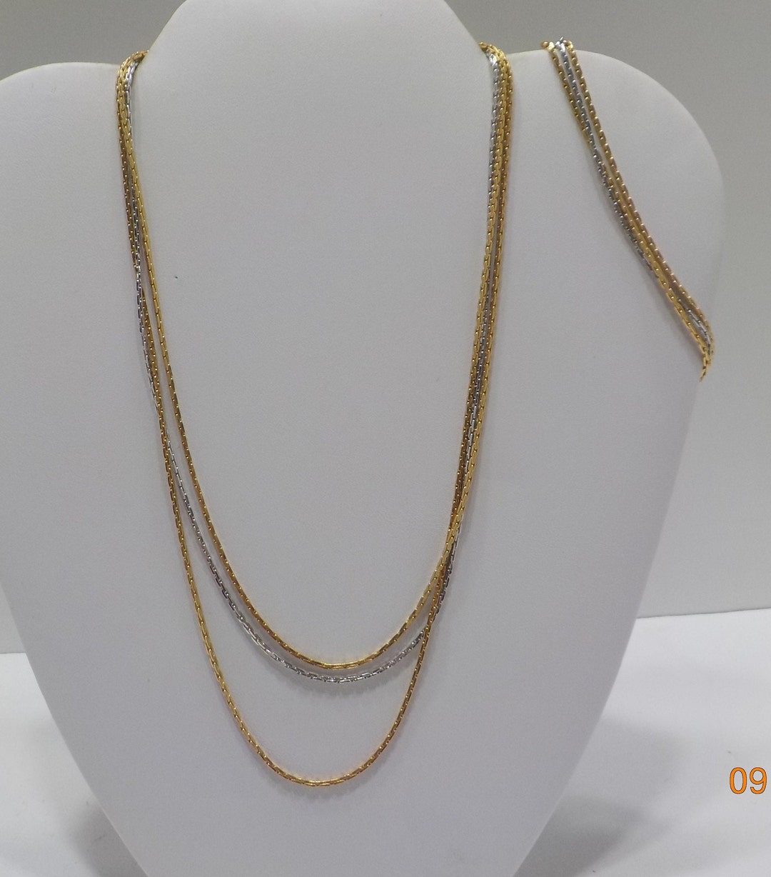 Vintage Avon Triple Chains Demi Parure 3777 Necklace and Bracelet ...