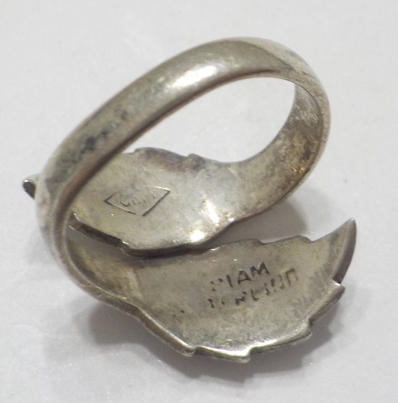 Vintage Siam Sterling Ring--Niello Thai Dancer (7648)… - Gem