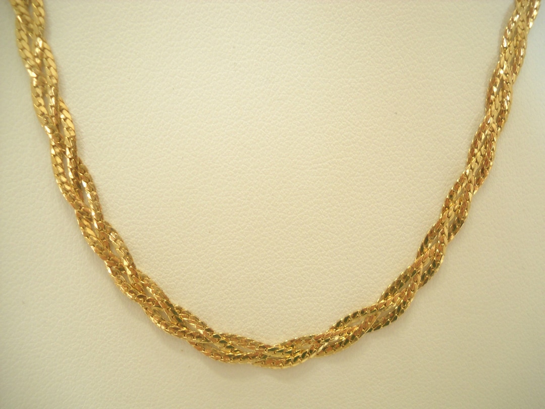 Vintage Gold Filled Braided Chain Necklace (8089) CTO Charm "l" - Etsy