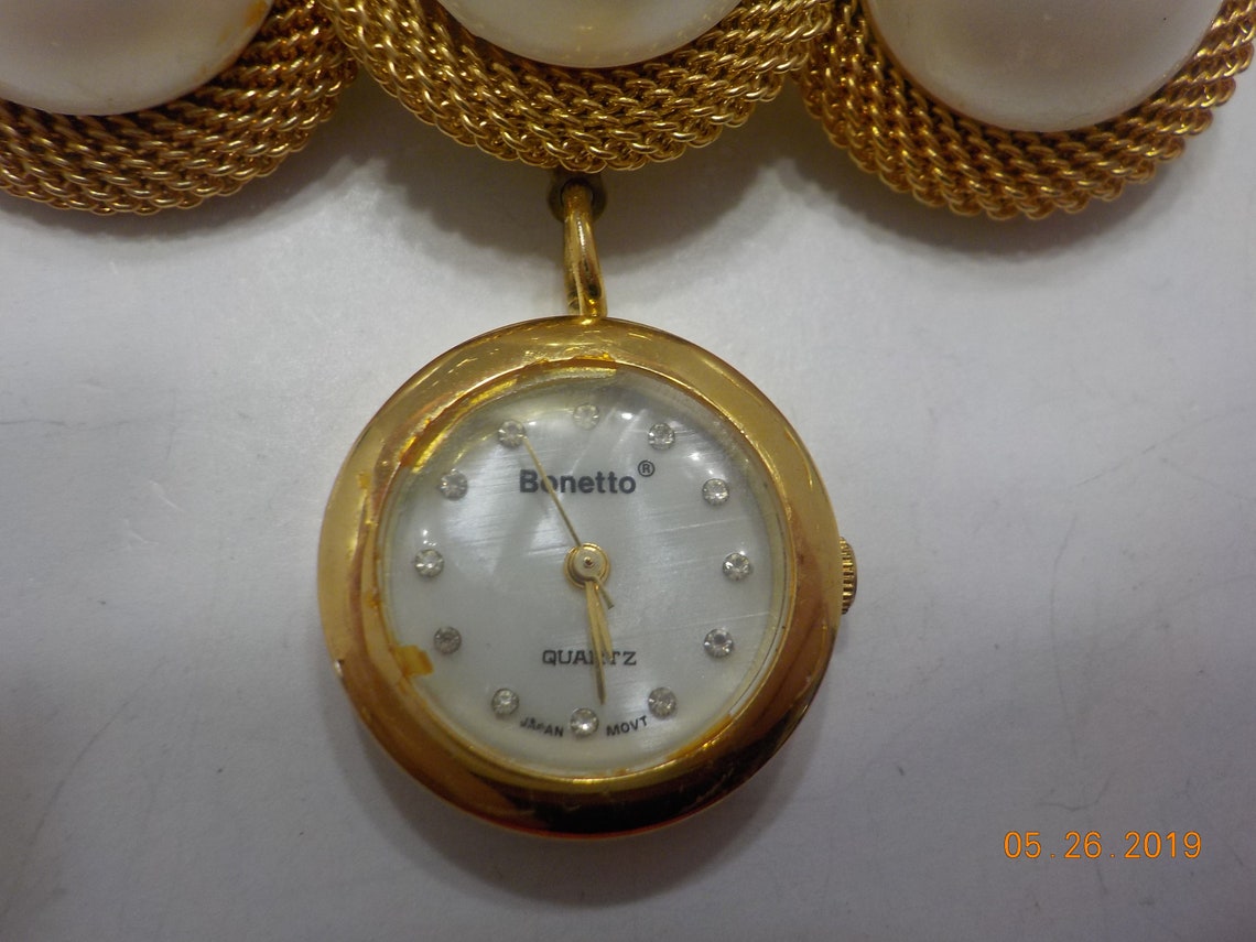 Gorgeous Vintage Bonetto Watch Brooch 562 Large Mother of - Etsy