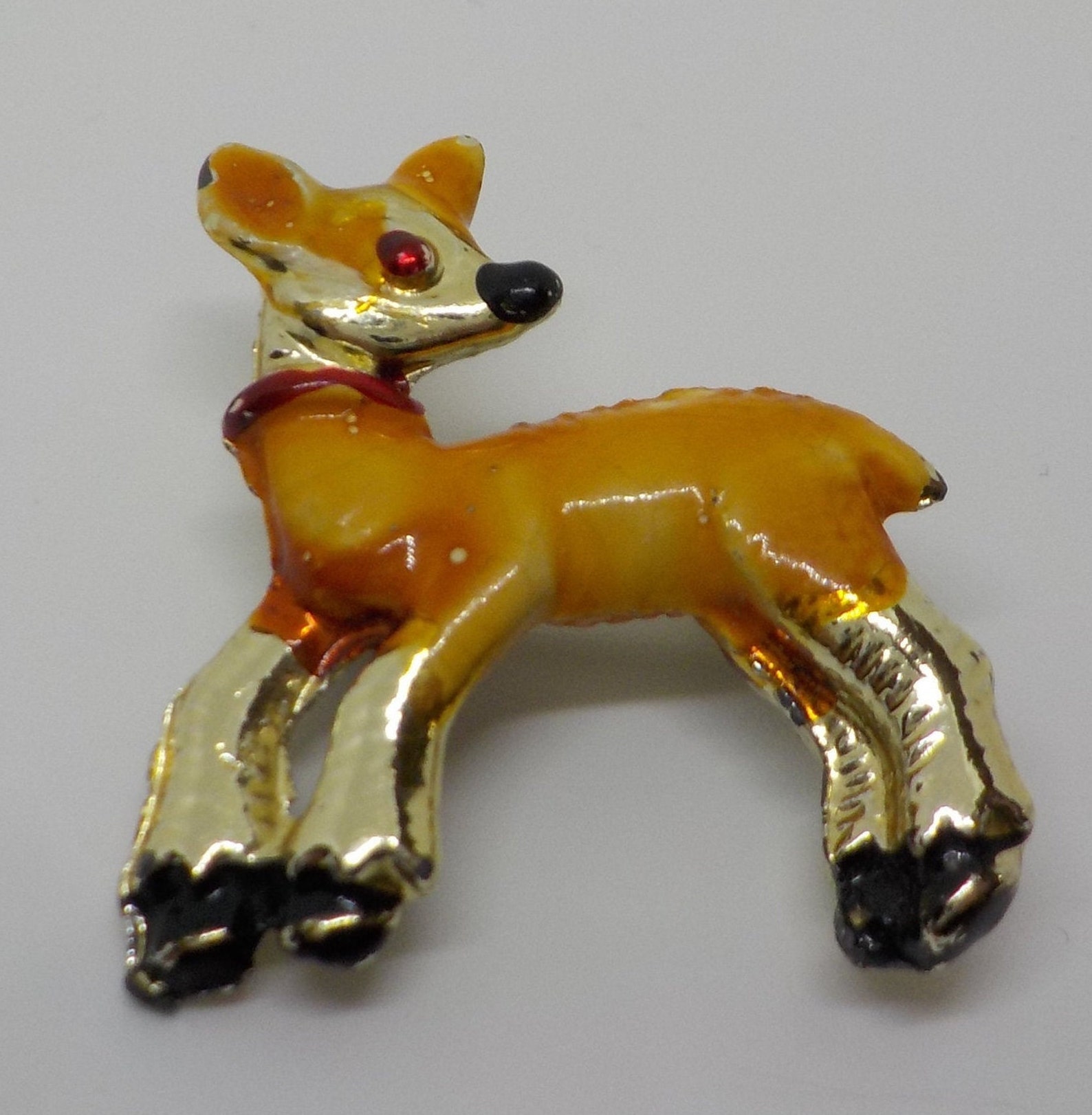 Vintage Enamel Fawn Brooch (6047/6051) Baby Deer - Etsy