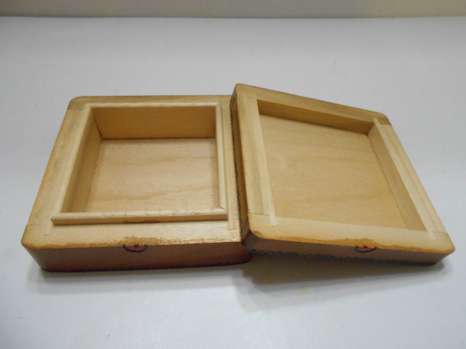 Vintage Hand Carved Basswood Trinket Box 2 - Etsy