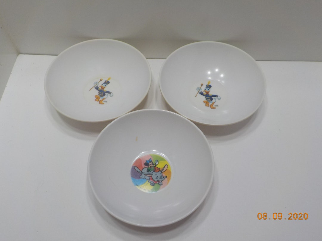 Vintage Donald Duck & Minnie Mouse Riding on Dumbo (13) Three Melmac ...