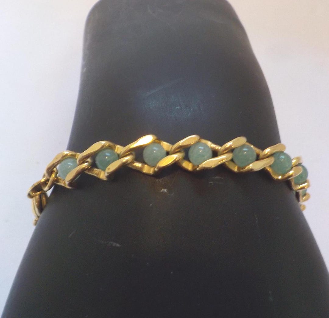 Vintage Avon Faux Jade Beaded Tennis Bracelet (0010) Gorgeous! - Etsy