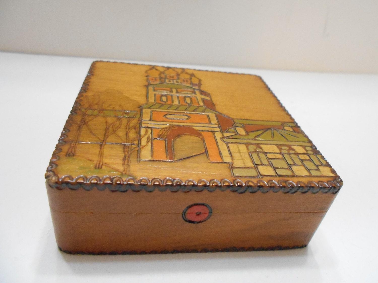 Vintage Hand Carved Basswood Trinket Box 2 - Etsy