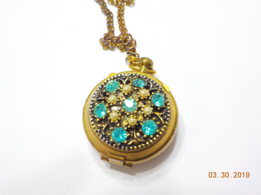 Vintage Hinged Pocket-watch Style Locket (9358) Pendant Necklace - Etsy