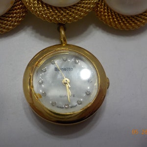 Gorgeous Vintage Bonetto Watch Brooch (562) Large Mother of Pearls ...