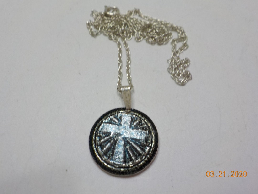Vintage Sparkly Cross Pendant Necklace (8497) Sterling 18" Chain - Etsy