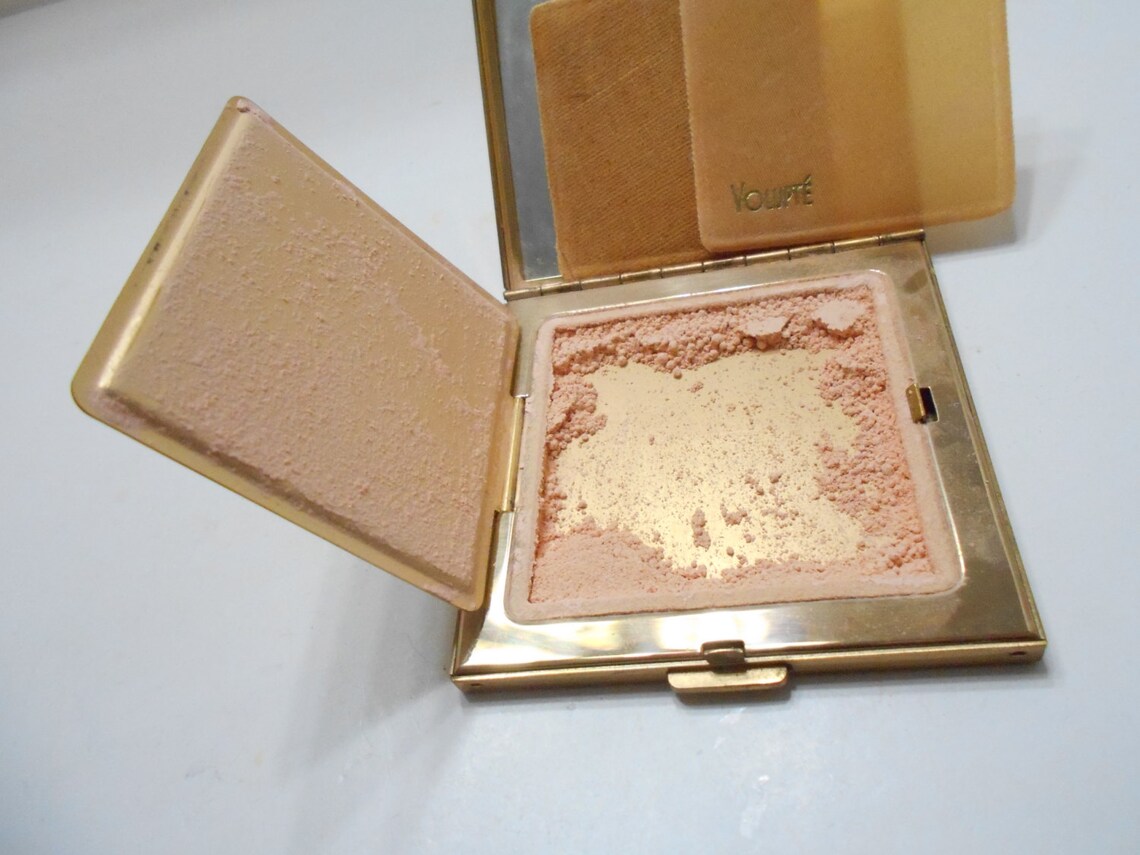 Vintage Volupte Compact 12 Tri-fold With Mirror Powder & | Etsy