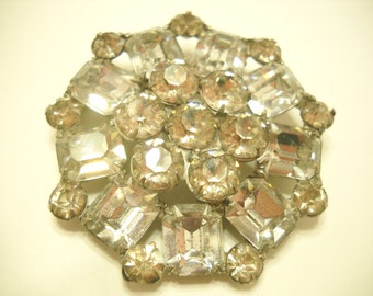 Vintage 1950s Reinad Sparkling Clear Foiled Back Rhinestone Brooch - Etsy