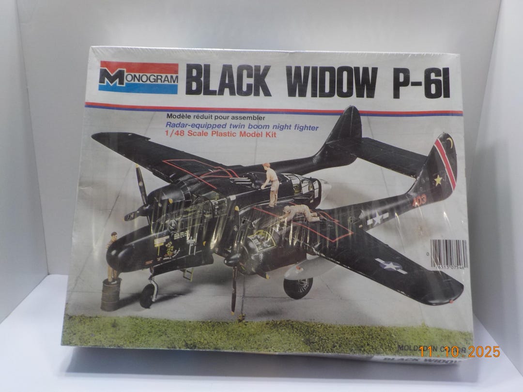 Vintage 1974 Monogram Black Widow P-61---unassembled Plastic Model Kit ...