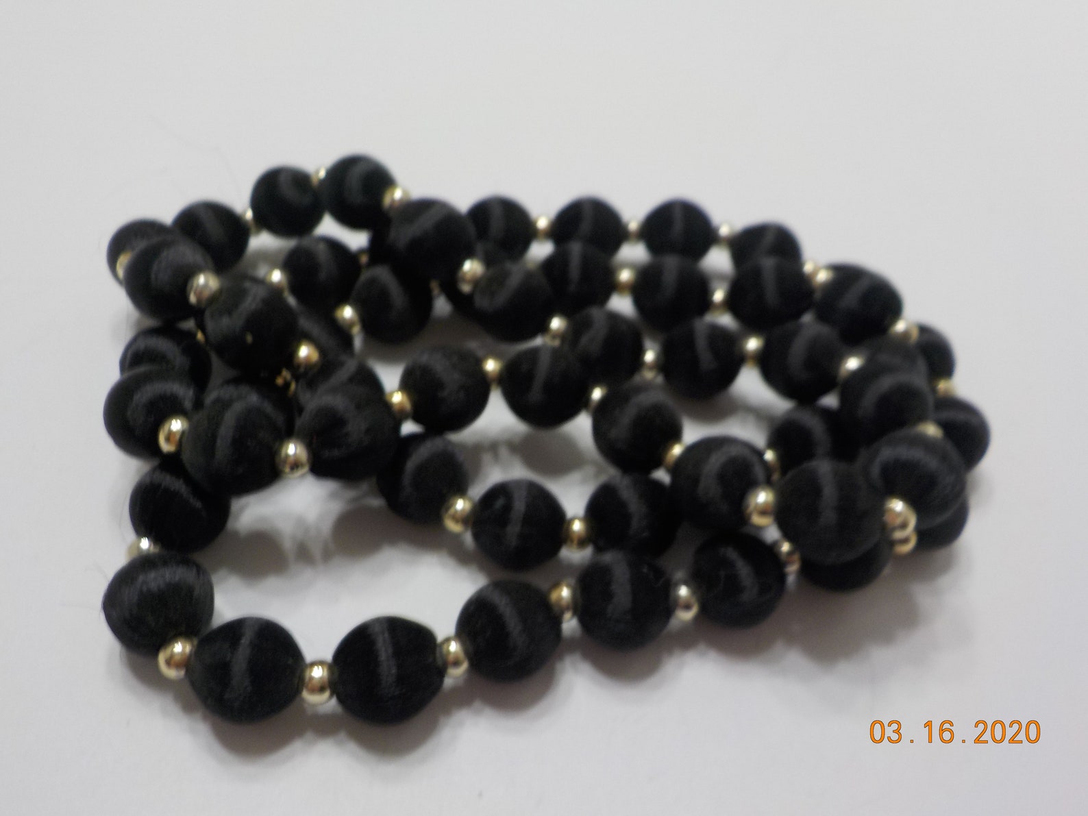 Vintage 28 Single Strand Black String Beaded Necklace - Etsy