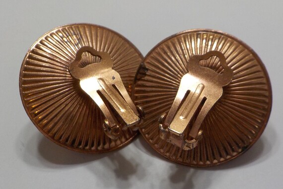 Vintage Copper Tone & Fools Gold Clip Earrings (2756)… - Gem