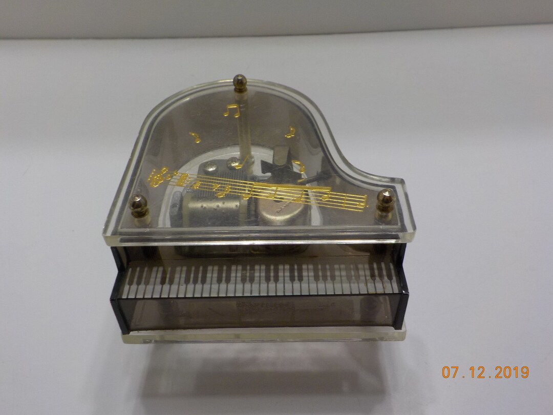 Vintage See-thru Plastic Piano Music Box (33-3) Plays "we've Only Just ...