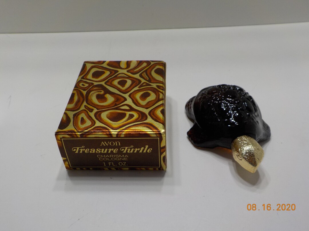 Vintage Avon Treasure Turtle (28) 1 Fl. Oz. Charisma Cologne, Full ...