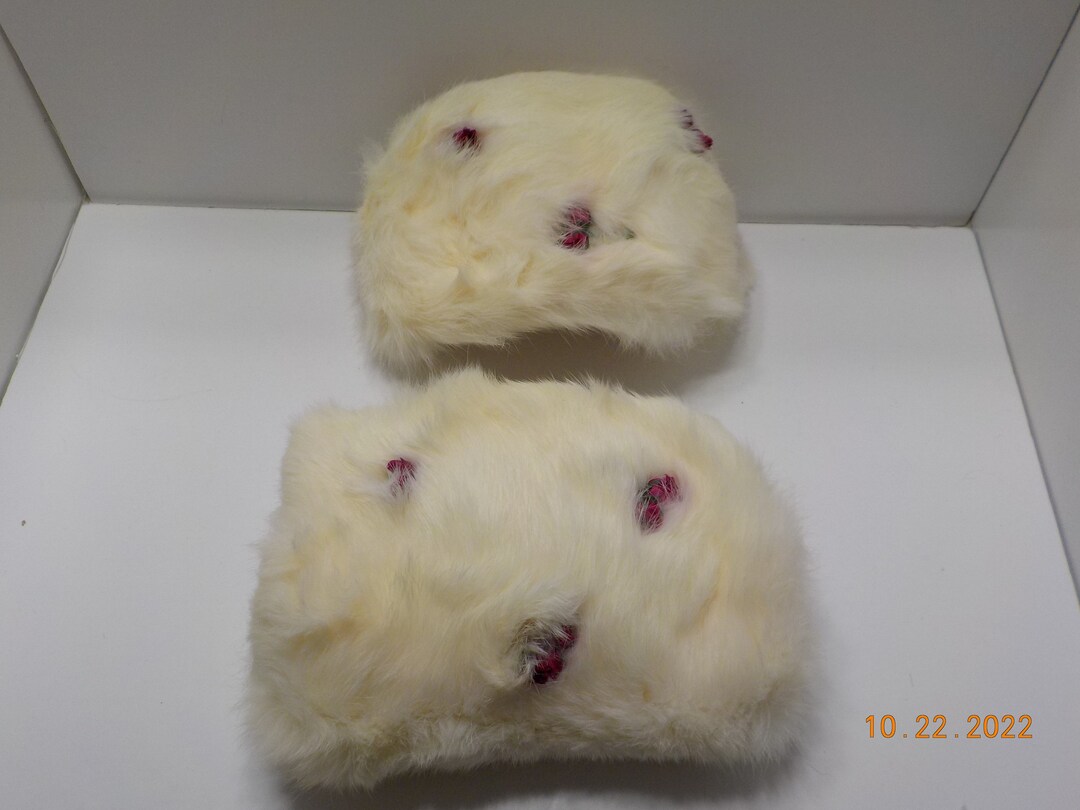 Vintage Child's Rabbit Fur Muff & Head Band Ear Warmer (3) Tiny Red ...
