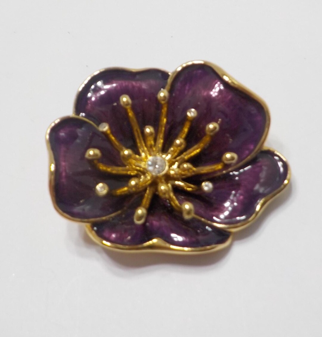 Vintage Monet Dark Purple Flower Brooch (1205) Gorgeous!! - Etsy