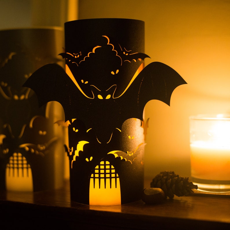 Halloween Bat Lantern Decoration Gift centrepiece party | Etsy