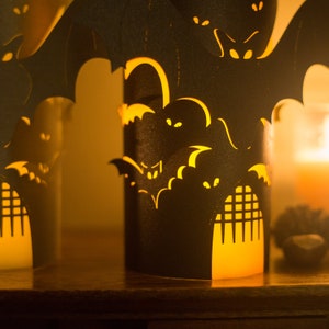 Halloween Bat Lantern Decoration Gift Centrepiece Party Candle - Etsy