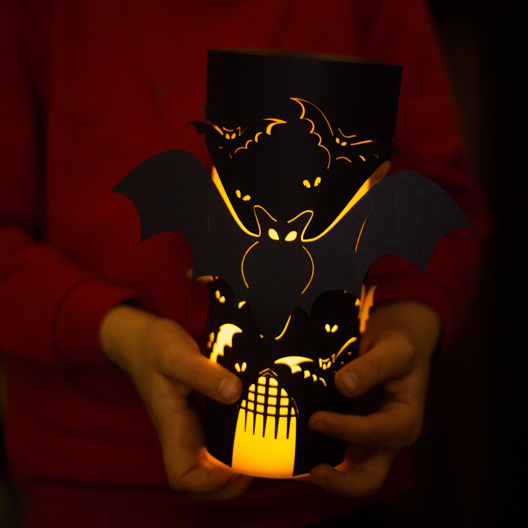 Halloween Bat Lantern Decoration Gift Centrepiece Party Candle Lanterns ...