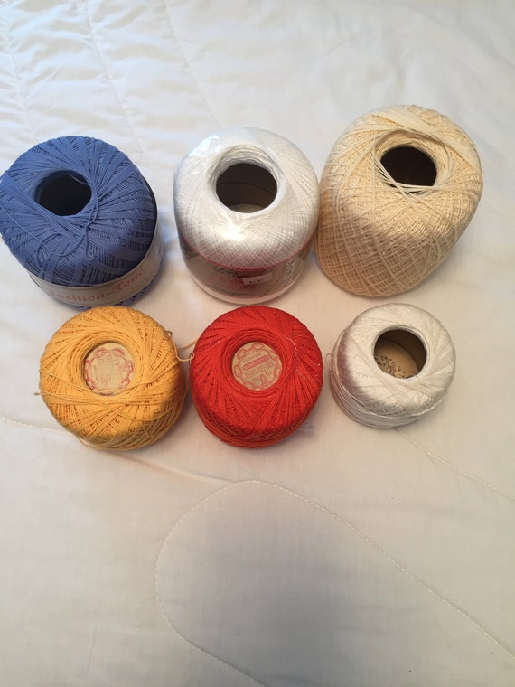 Vintage Crochet Thread 6 Rolls 1 New and 5 Used - Etsy