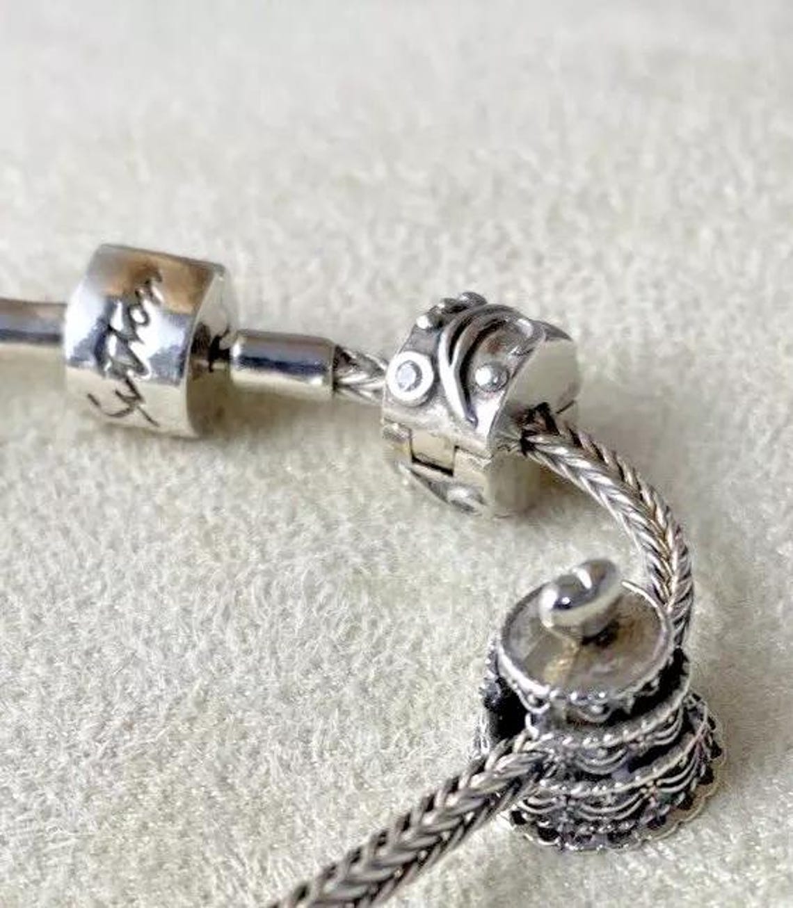 Rhona Sutton 925 Sterling Silver 19cm Charm Bracelet & 7 Charms Wedding ...