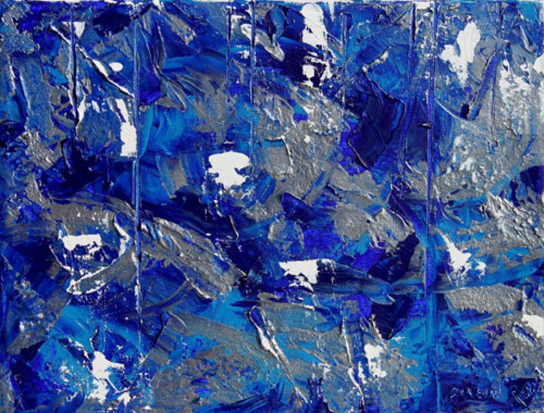 Arctic Original Acrylic Painting Blue Abstract Expressionism - Etsy