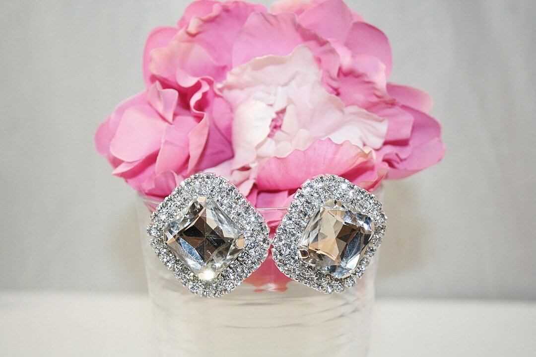 Dazzling Diamond Shaped Rhinestone Earrings Statement Earrings Diva ...