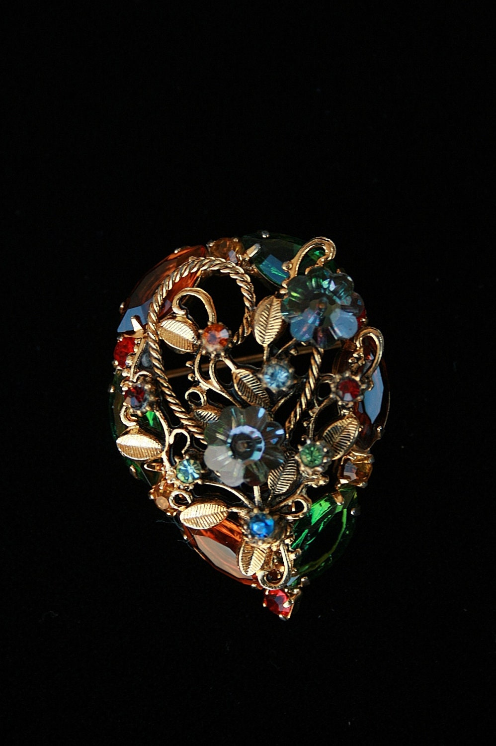 Rhinestone Pin Blue Red Green Vintage Wedding Any Occasion - Etsy