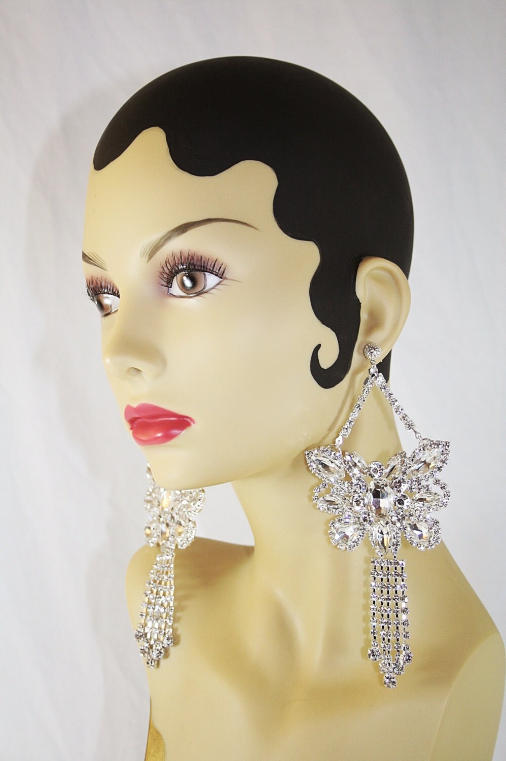 Hollywood Glamour Rhinestone Butterfly Earrings Statement Earrings New ...