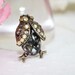 Vintage Jeweled Bug Brooch Pin Goldtone Rhinestone Bug Pin Funky ...