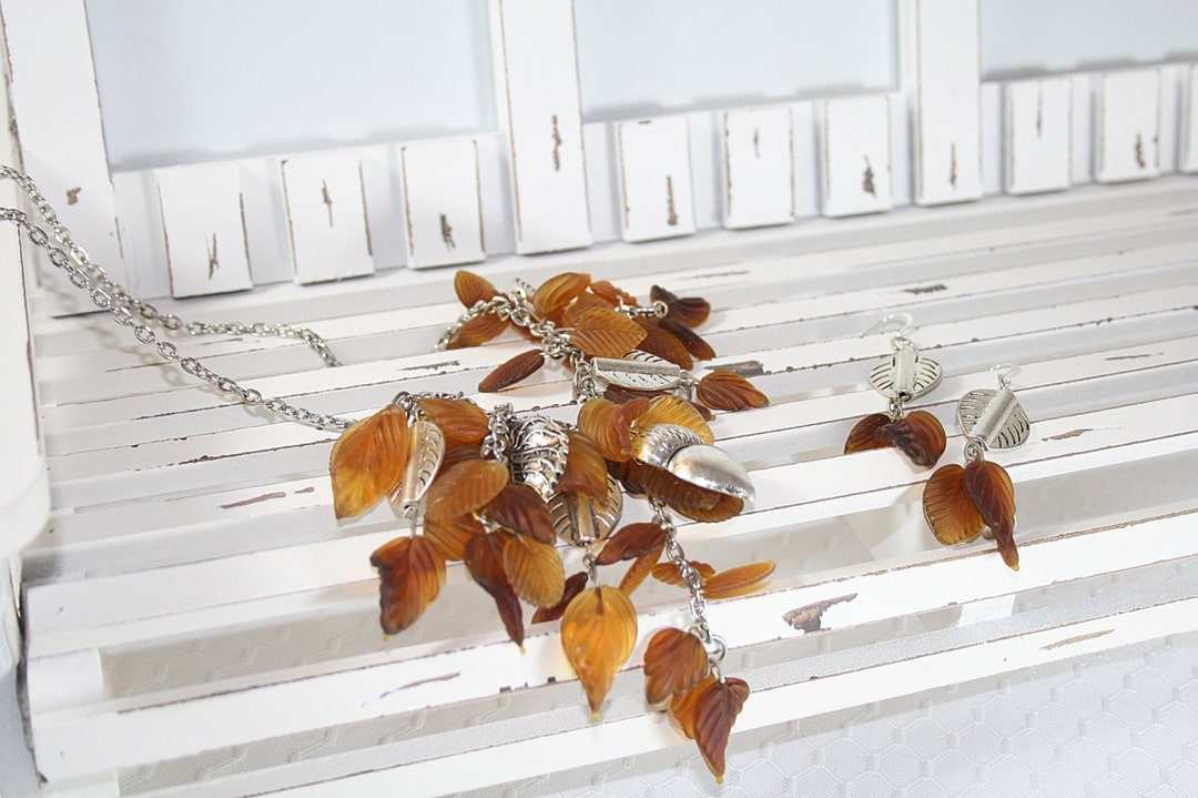 Runway Fall Statement Necklace Earring Set Diva Necklace Vintage 1980s ...