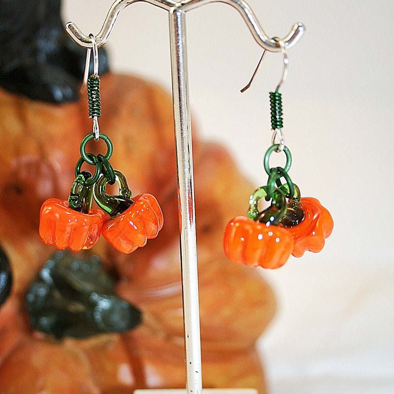 Pumpkin Earrings - Etsy