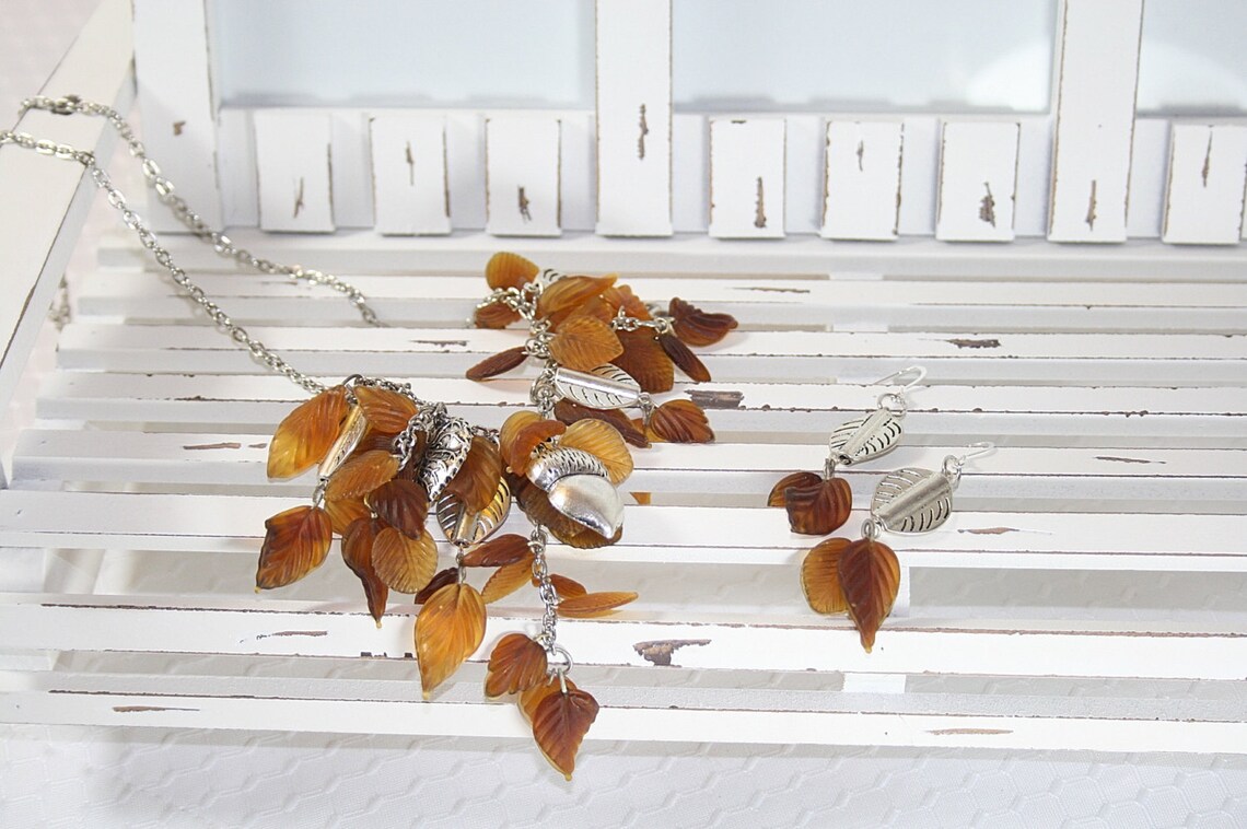 Runway Fall Statement Necklace Earring Set Diva Necklace Vintage 1980s ...