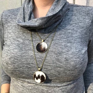 Cowhide Necklace | Cowhide Jewelry | Ready to Ship Handmade in North ...