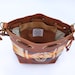 Convertible Drawstring Bucket Bag Backpack Tote With Wool Panel - Brown ...