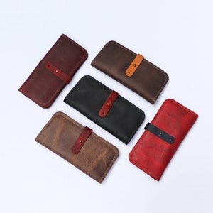 Hawks and Doves Leather Check Wallet With Zip Pouch Handmade in USA ...