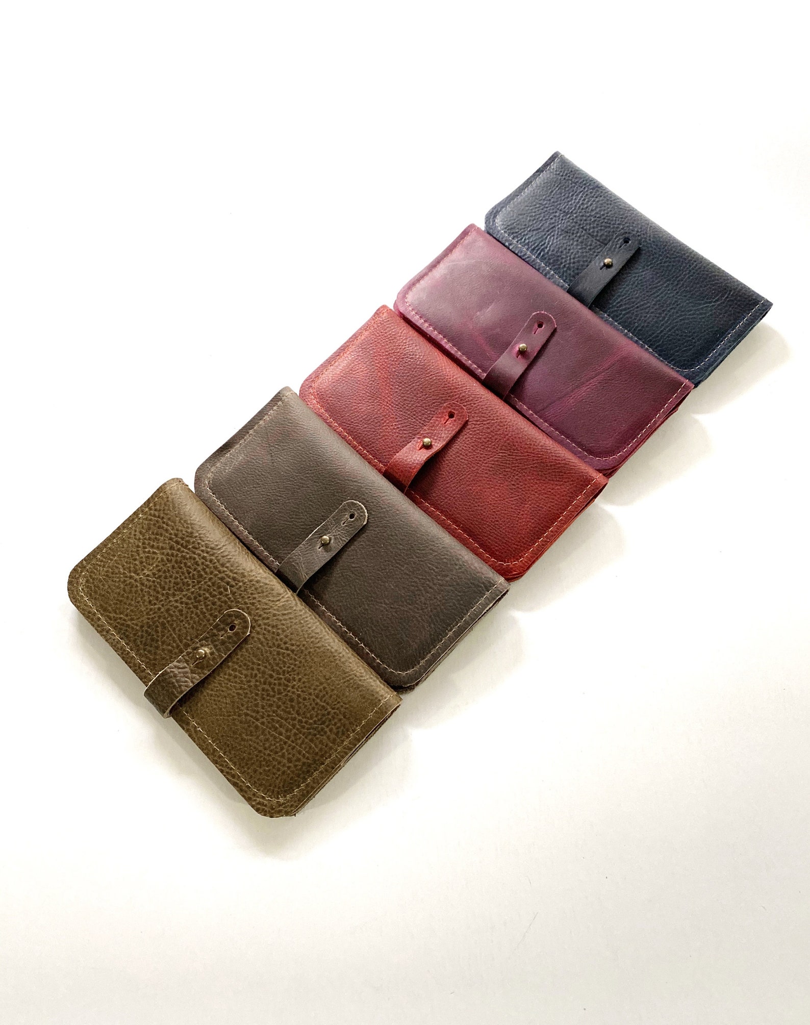 Leather Check Wallet With Zip Pouch READY TO SHIP - Etsy