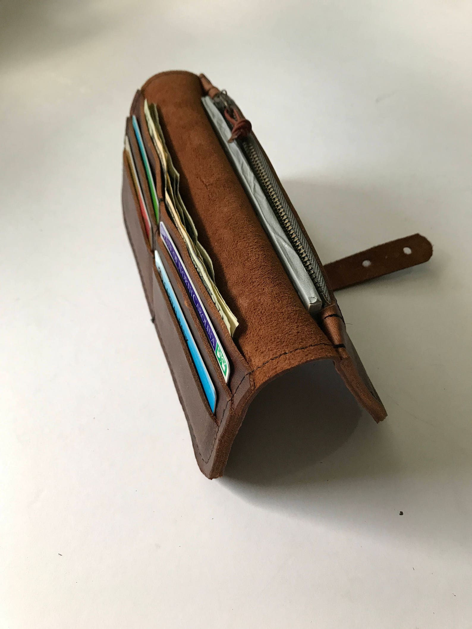 Leather Check Wallet With Zip Pouch READY TO SHIP - Etsy