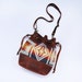 Convertible Drawstring Bucket Bag Backpack Tote With Wool Panel - Brown ...