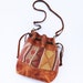 Convertible Drawstring Bucket Bag Backpack Tote With Wool Panel - Brown ...