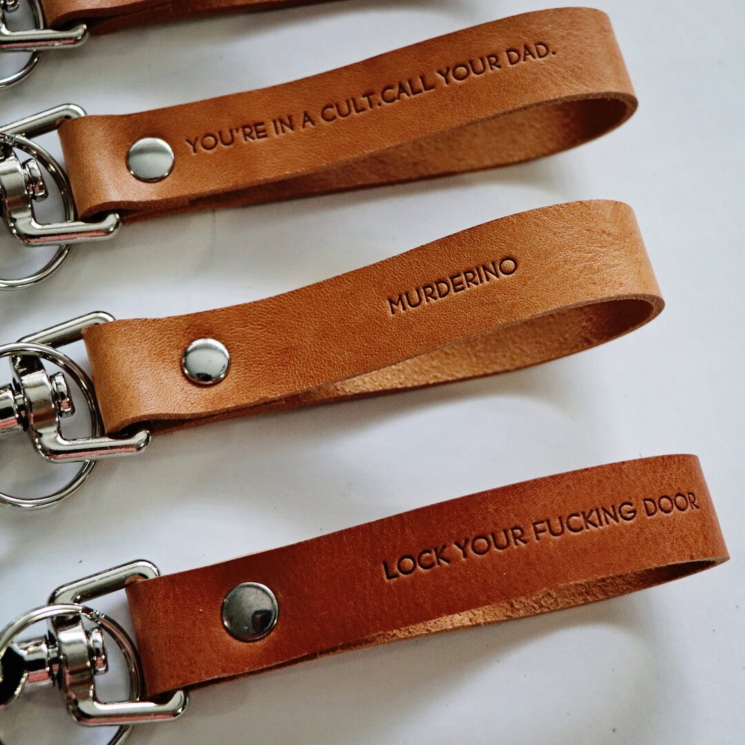 Handmade Leather Murderino Feminist Key Clip, Lock Your Door, MFM ...